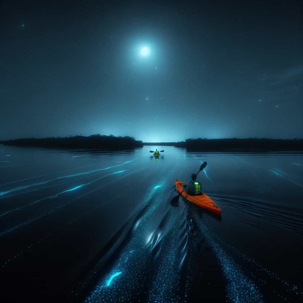 Kayaking With Bioluminescent Algae in the Indian River Lagoon